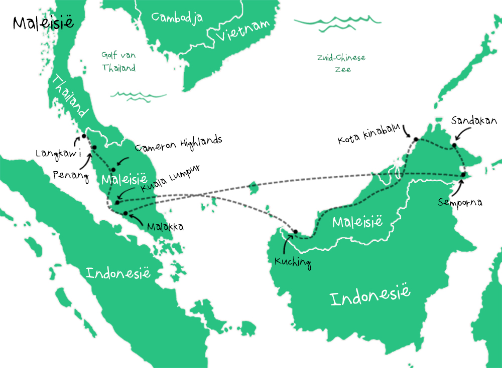 Backpack route Maleisië - Backpacken in Azie